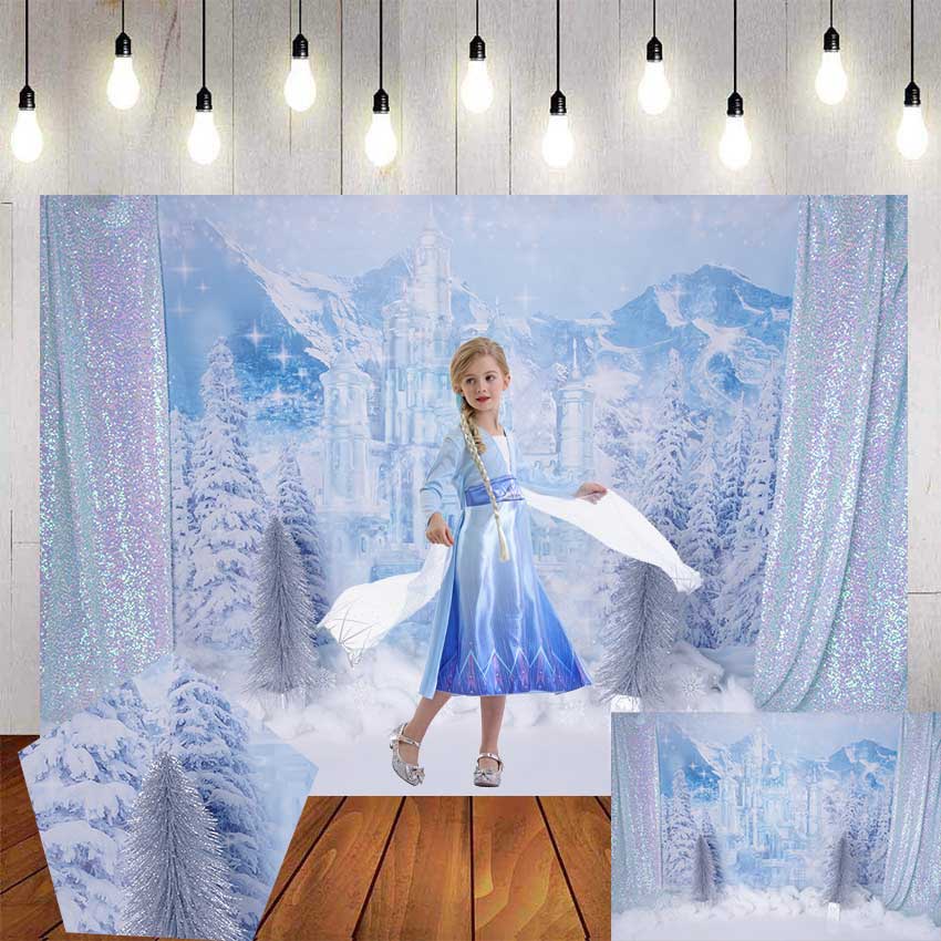 3D Frozen Princess Cosplay Birthday Backdrop For Photography Baby ...