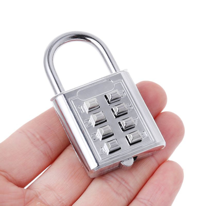 4 Digit Silver Push Button Combination Number Luggage Lock Padlock ...