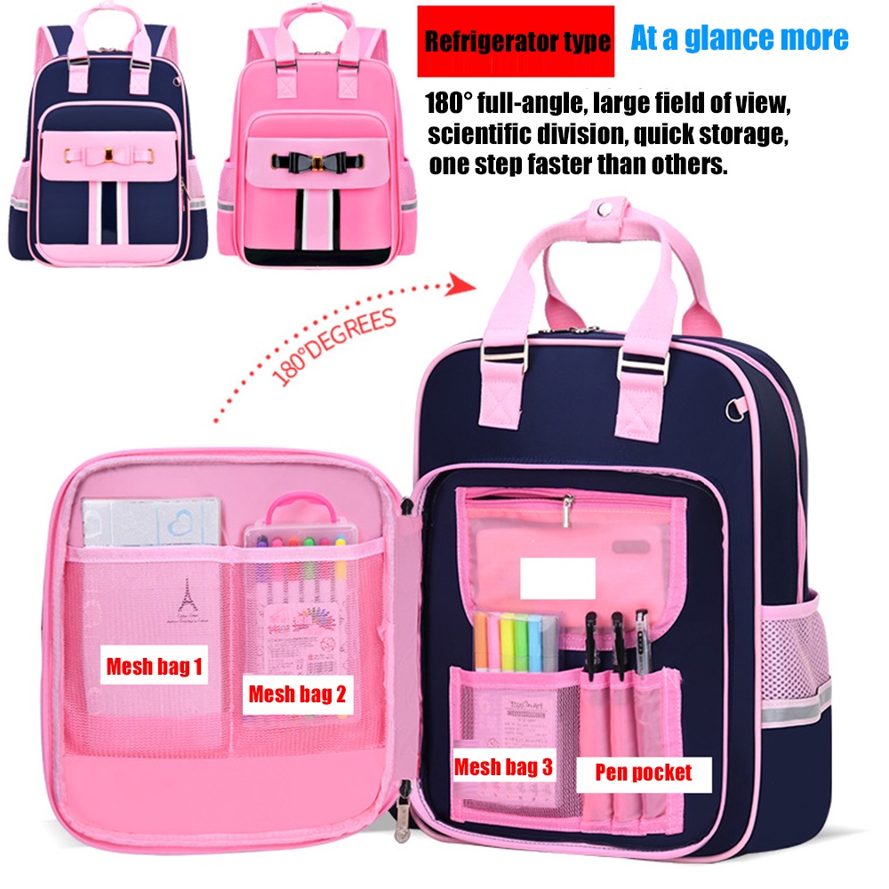 School bag, primary school student, girl’s school bag, spine protection ...