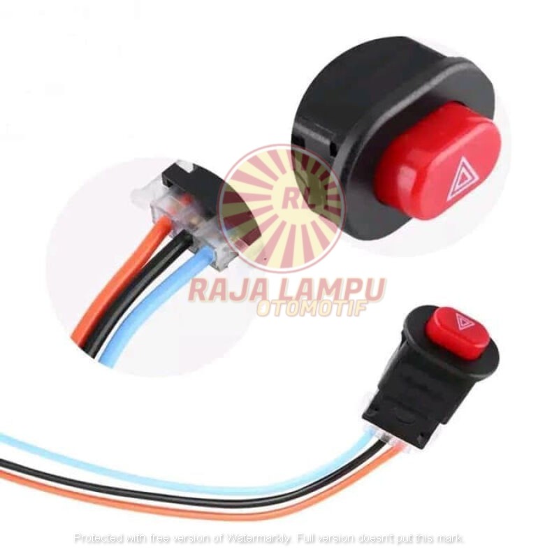 TOMBOL Hazard SWITCH BUTTON PUSH SWITCH LED SEN UNIVERSAL HONDA YAMAHA ...