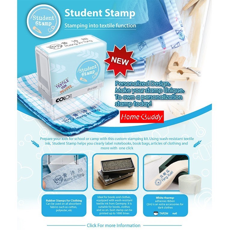 Personalized Textile Stamp /Student Stamps/Fabric Stamp(Full Set ...