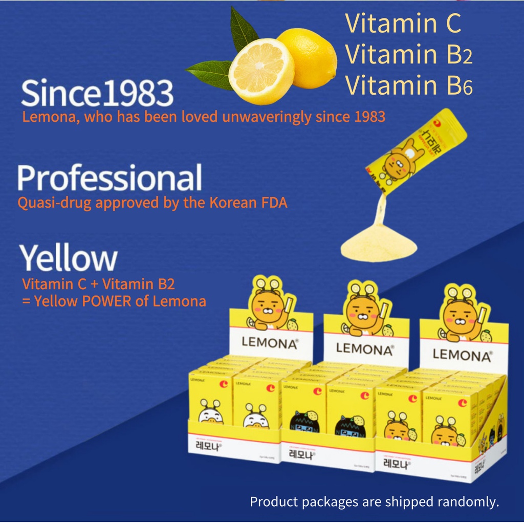 [Korea]🇰🇷 LEMONA 2g x 10 stickㅣKOREAN VITAMIN C VITAMIN B2 B6ㅣKAKAO FRIENDS | Shopee Singapore