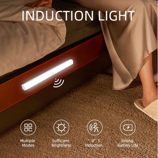 20/30cm LED PIR Motion Sensor Night Light USB Rechargeable Closet ...