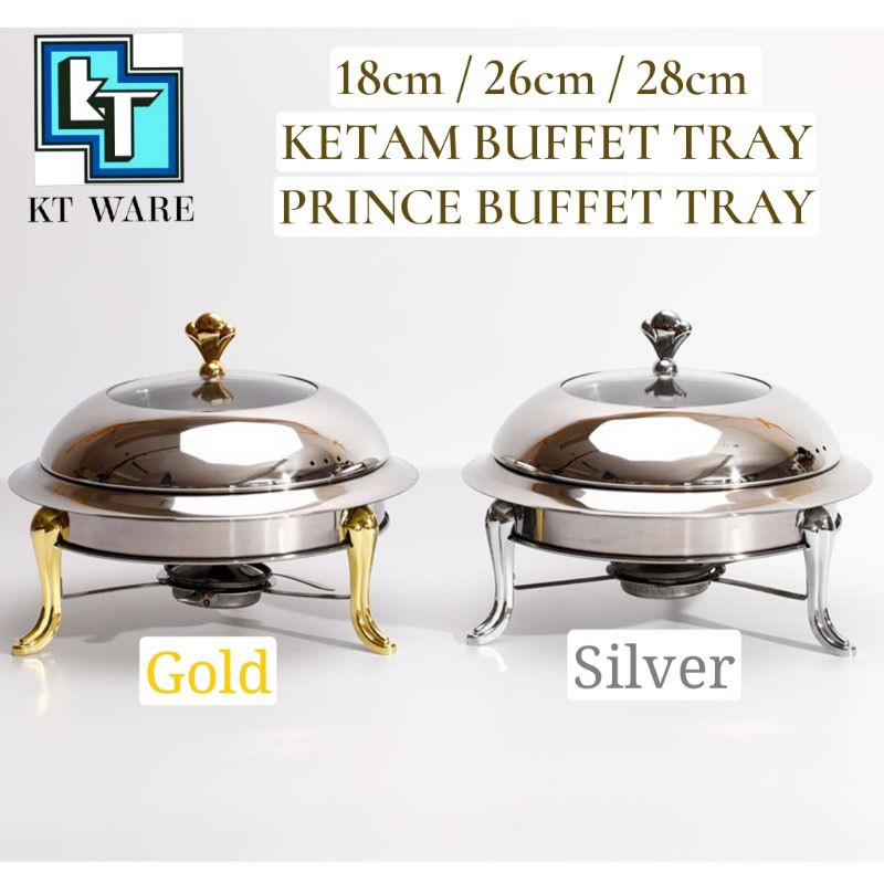 KT WARE 26cm 28cm stainless Steel round buffet set / chafing dish ...