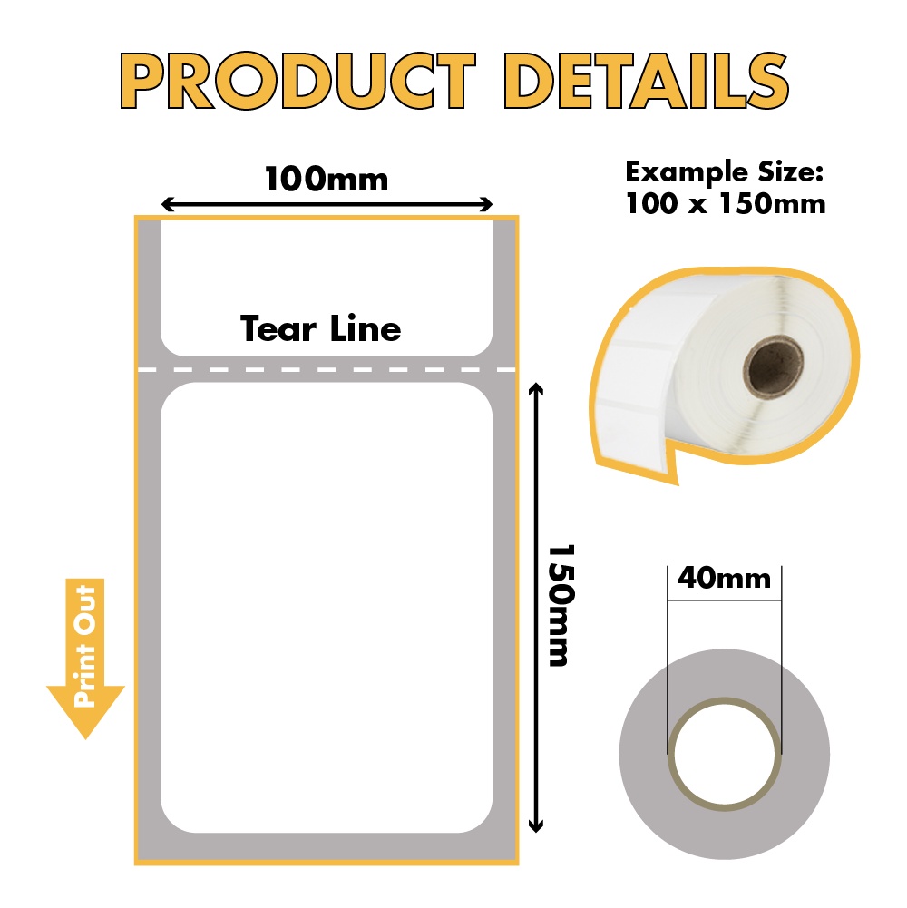 Waterproof Thermal Printer Label Paper for Waybill | Label Sticker /AWB ...