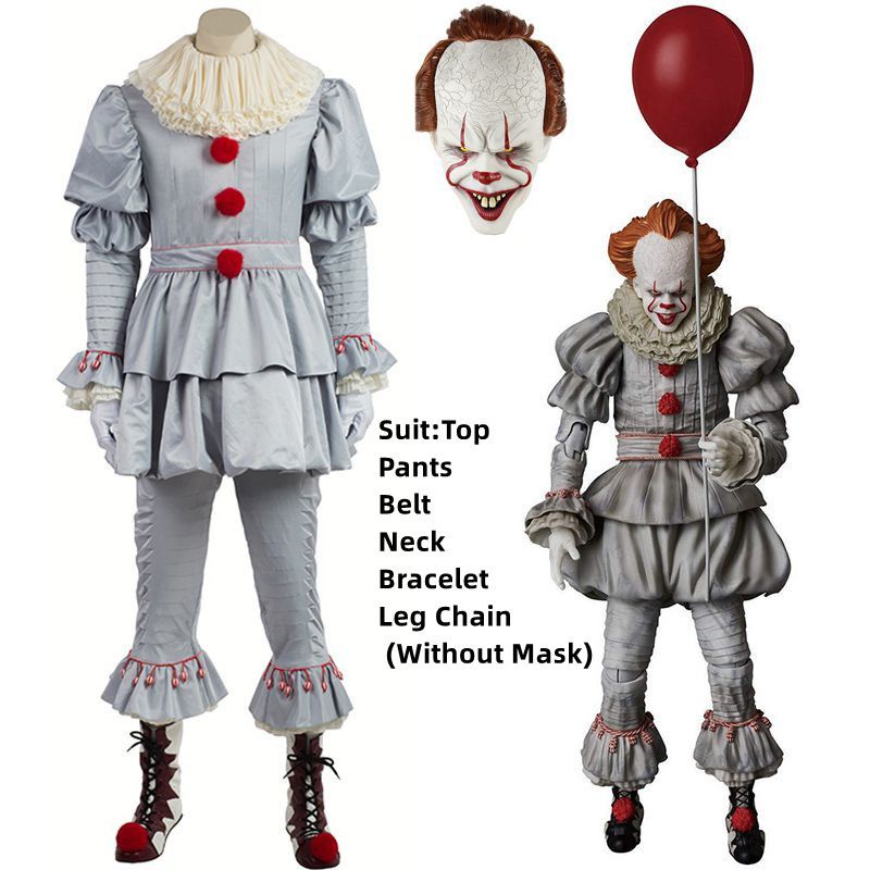 Movie Pennywise Costume Adult Children Scary Clown Joker Cosplay Suit ...