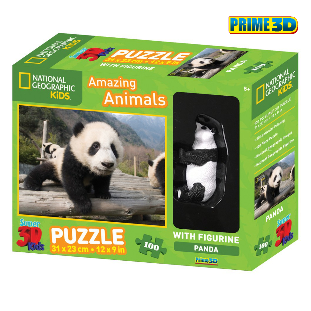 National Geographic Panda 100 Pieces 3D Puzzle with Toy Panda Jigsaw ...