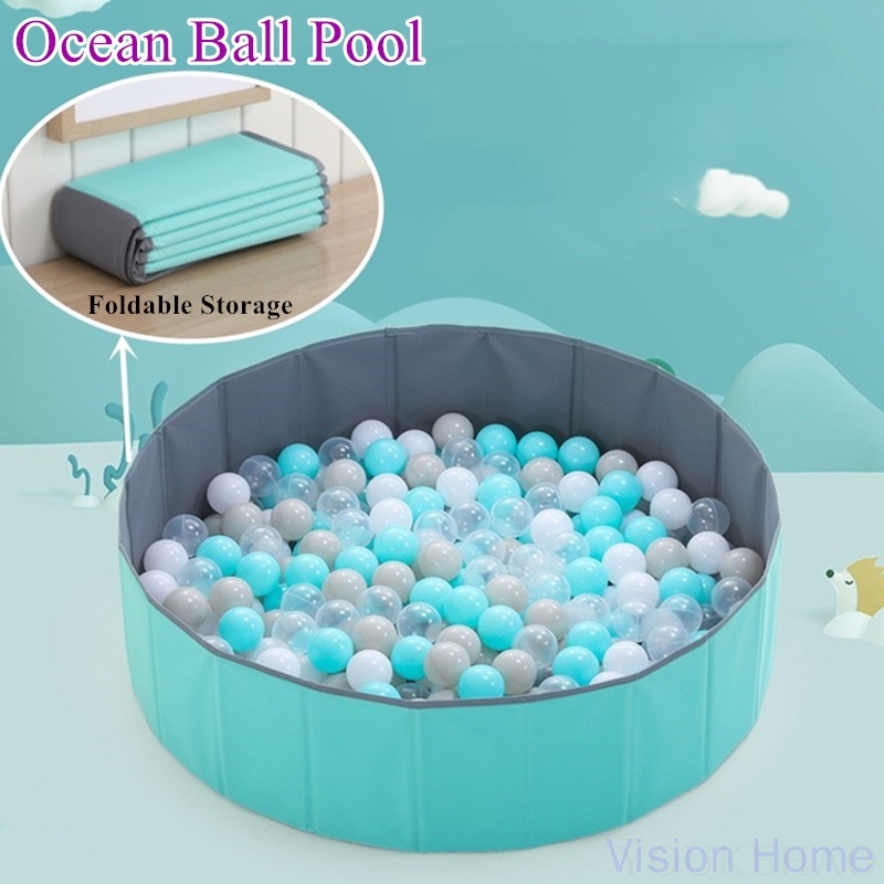 Kids Playpen Foldable Bobo Ball Pit Folding Portable Ocean Ball Pool ...