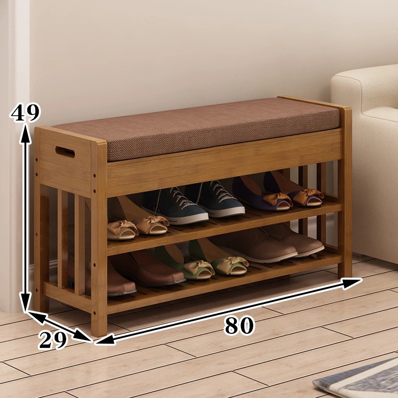 Shoe rack shoe changing stool bamboo shoe stool door locker ...