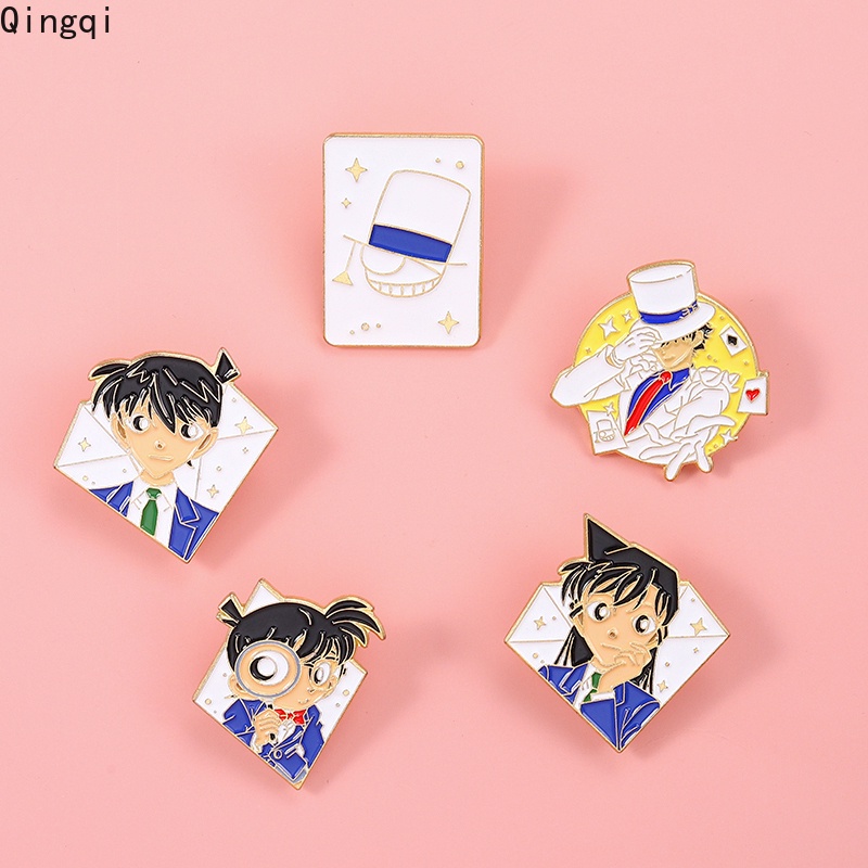 Japanese Anime Detective Conan Enamel Pin Cartoon Character Brooch ...