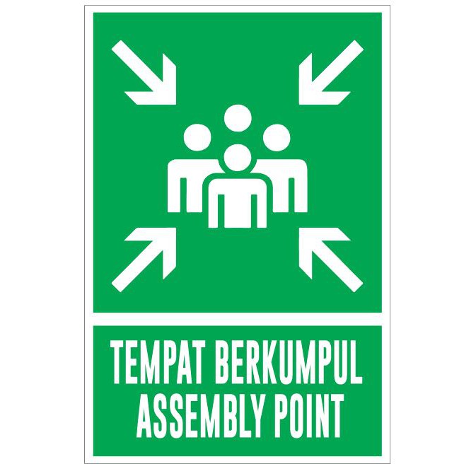 Tempat Berkumpul Sticker Assembly Point Sticker Safety Sign Sticker ...