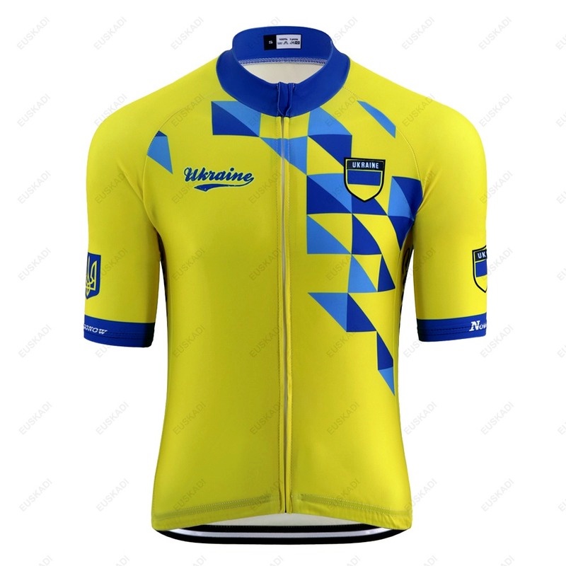 Summer New Ukraine National Team Emblem Flag Yellow Cycling Jersey Men ...