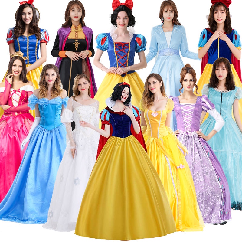 Adult Snow White Dress Stage Show Disney Cinderella Elsa Anna Halloween ...