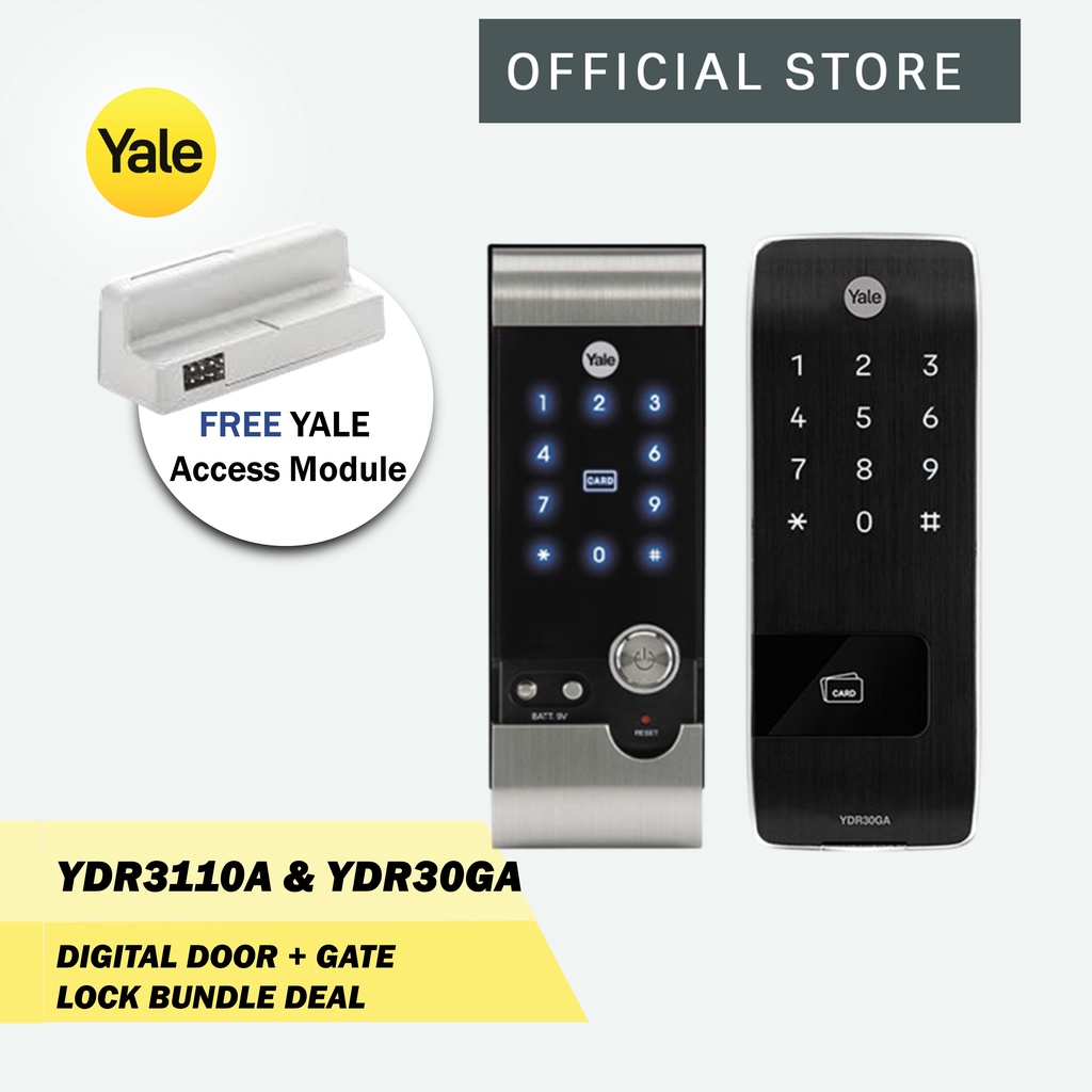 Yale YDR30GA Gate & YDR3110A Door Digital Lock Bundle (FREE Yale Access ...