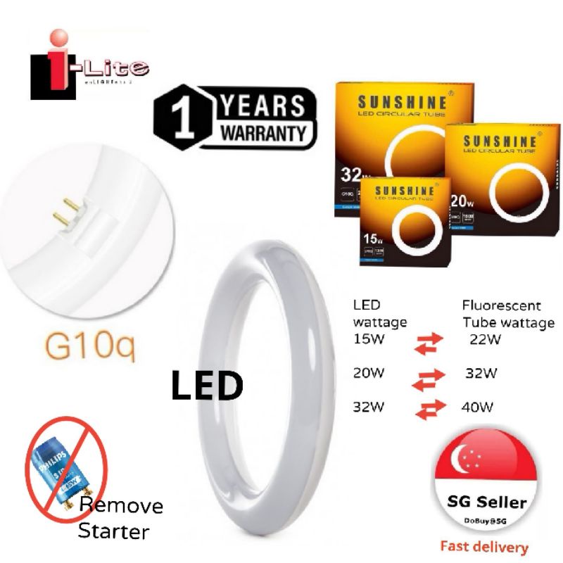 CIRCULAR LED SUNSHINE 15W/20W/32W T8 LED RING TUBE | Shopee Singapore