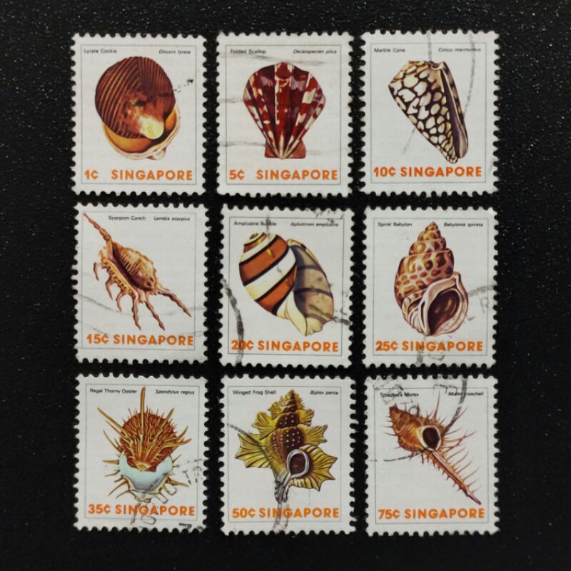 1977 Stamp Singapore-Complete Unique Used Stamp-Sea Shells Definitive ...