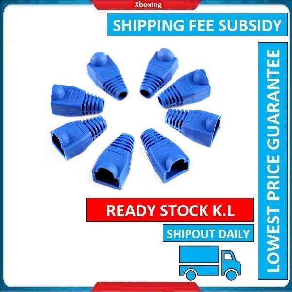 Network LAN RJ45 Cat 5 Cat 5e Cat 6 Rubber Boot PVC Protector Cap ...