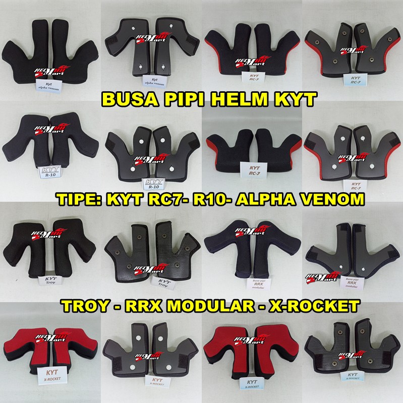 Foam Cheek Helmet KYT RC7 R10 ALPHA VENOM TROY RRX MODULAR XROCKET ...