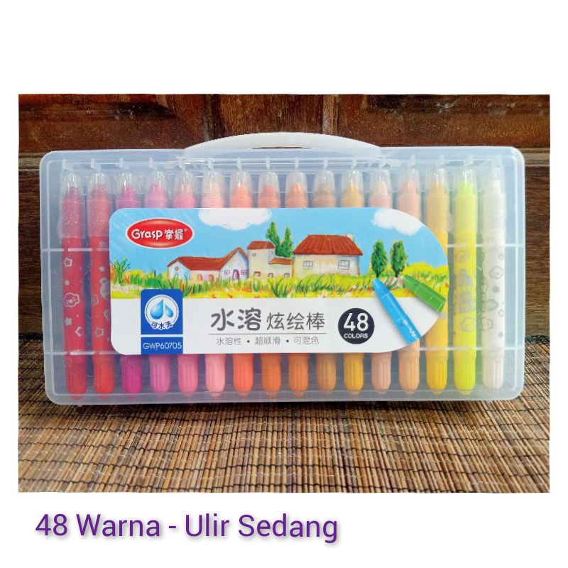 PERALATAN Crayons Grasp Crayons 48 Threads Medium Color Soft Crayons Plush Crayons Competition ...