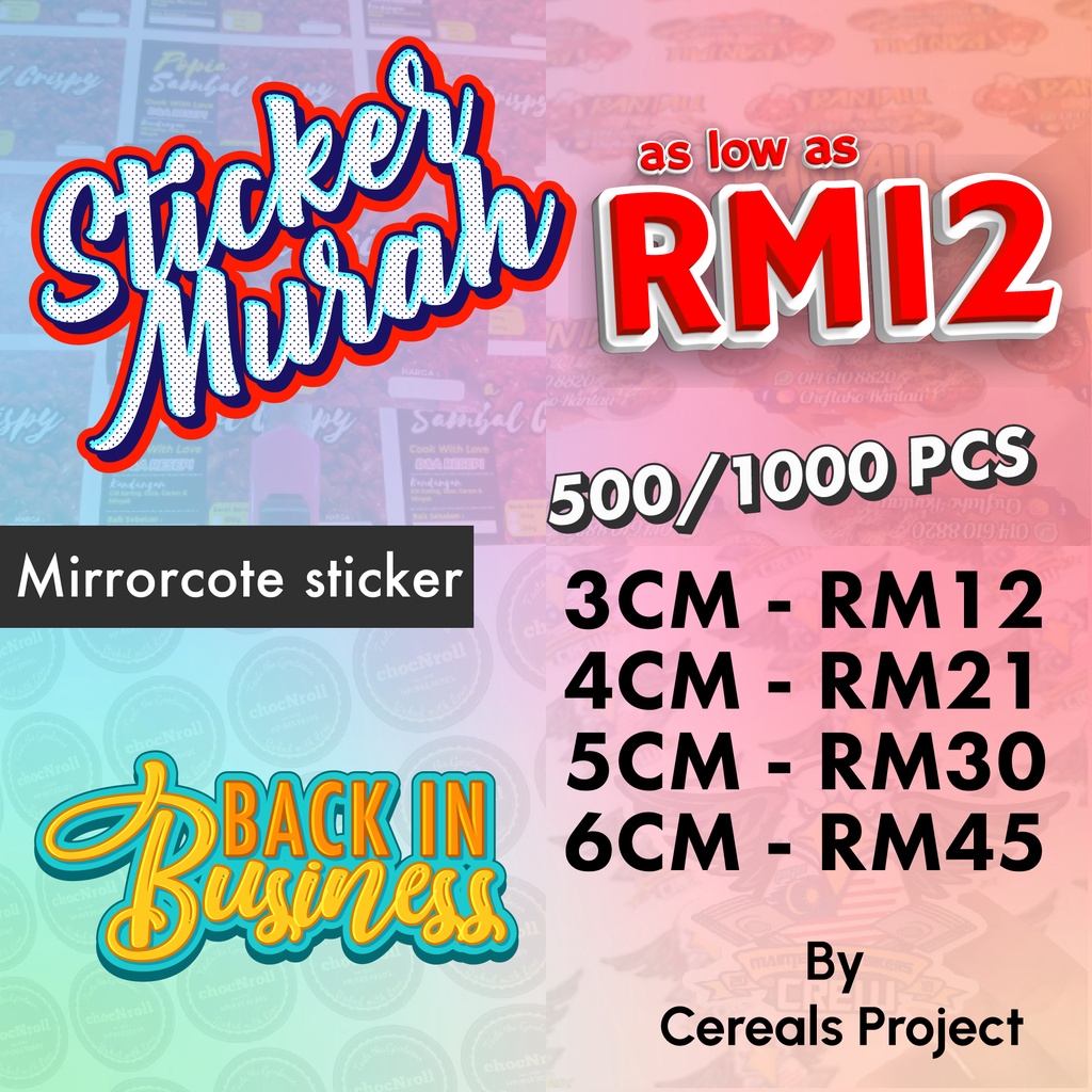 New Launch 500Pcs/1000Pcs Customise Sticker Label 3cm/4cm/5cm/6cm ...