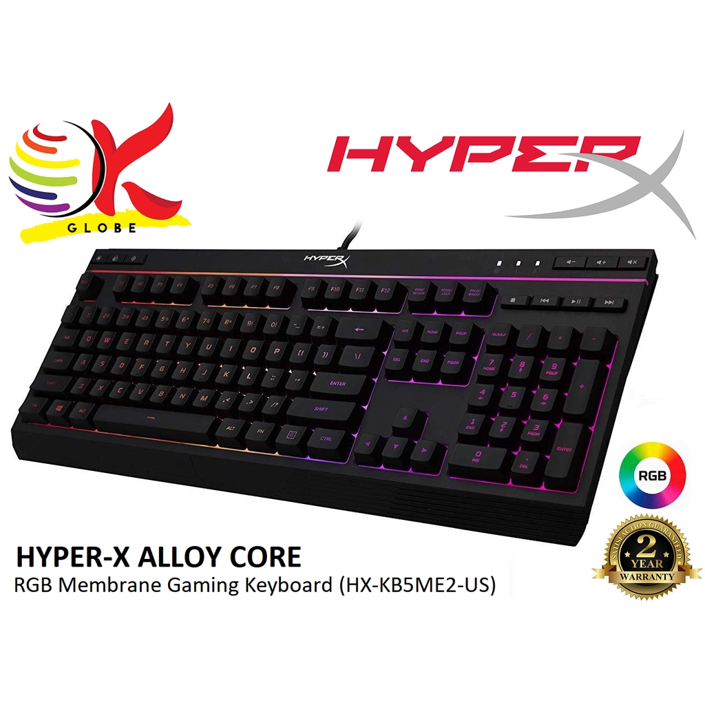 HYPER-X HYPERX ALLOY CORE RGB MEMBRANE GAMING KEYBOARD WITH SPILL ...
