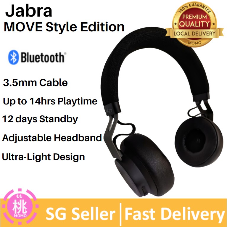Jabra Move Style Edition, Latest 2019 Edition, Black Wireless Bluetooth ...