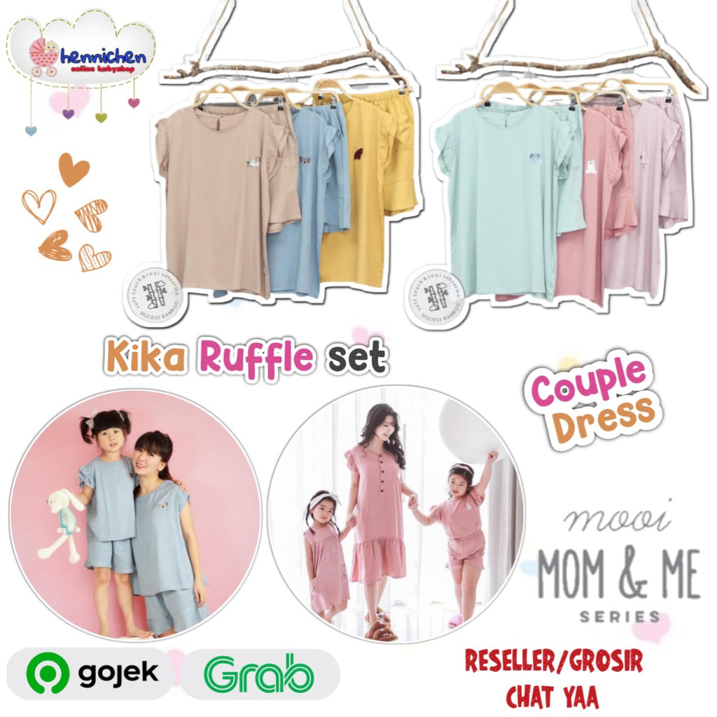 12.12 Eid Clothes Mooi Kika Ruffle Set 1-5 Years Girls Suit mom Suit ...