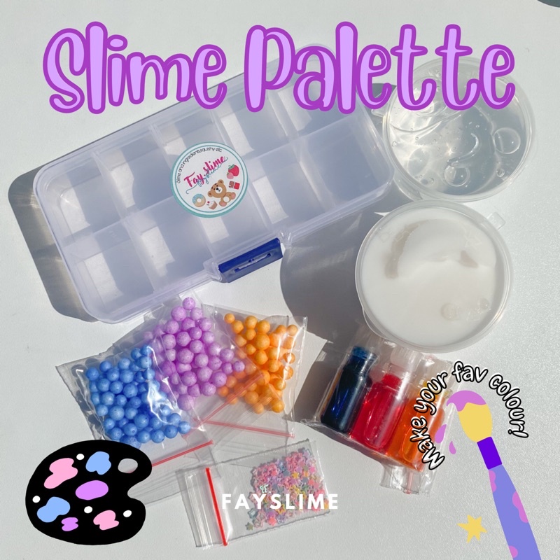 Diy SLIME PALETTE | Original slime | Clear slime | Shopee Singapore