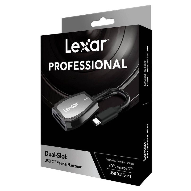 Lexar Professional USB-C Dual-Slot Card Reader (UHS-II SDXC /microSDXC ...