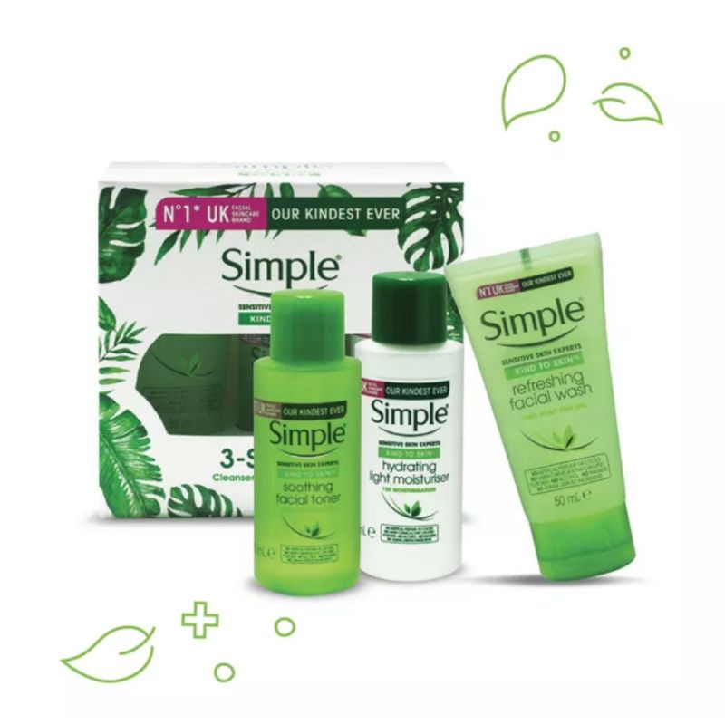 Simple 3 Step Kit (Cleanser + Toner + Moisturiser) | Shopee Singapore