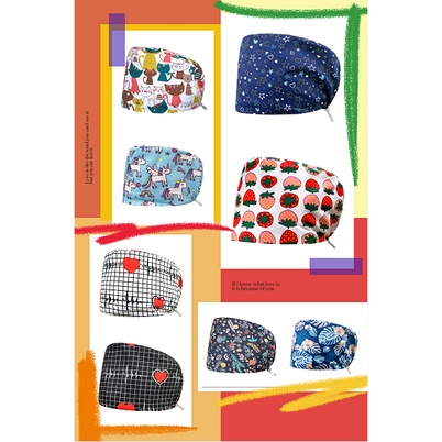 Surgical cap doctor cap nurse cap beautician work cap elastic band ...