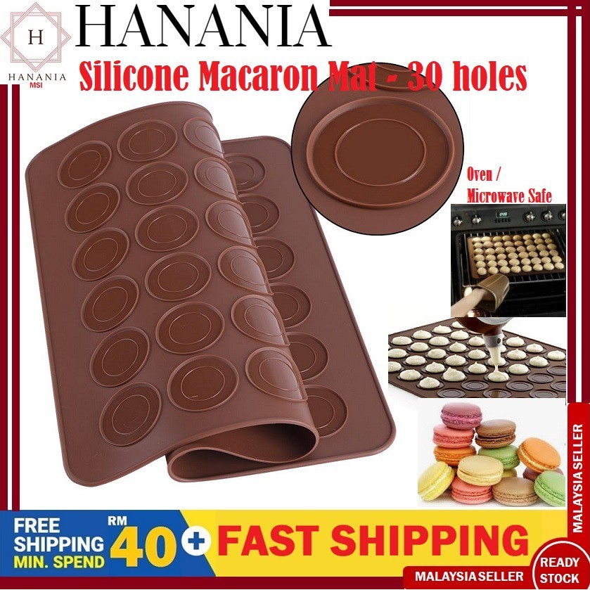Macaron Mat 30 Hole Acuan Silicone Heat Resistant Oven Pastry Macaron ...