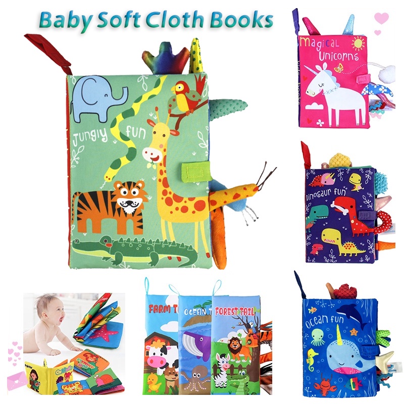 Baby Early Learning Cloth Book Durable Washable Parent-Child ...