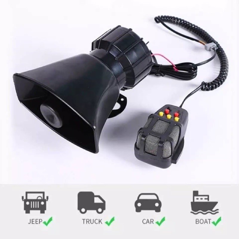 7 Tones 100w Talking Siren Speaker Horn 12V Car Truck Boat Warning ...