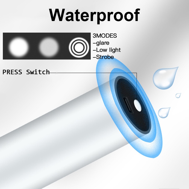 Ultra bright LED Flashlight zoomable 3 Mode USB Rechargable Waterproof ...