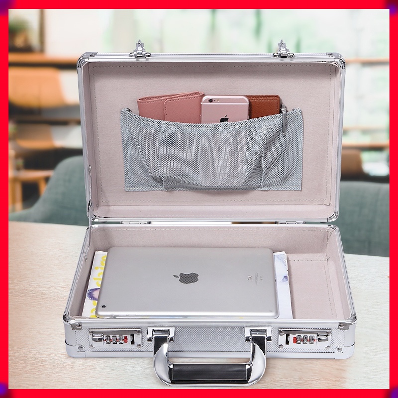 Portable Aluminum Hard Case Passwords ToolBox Black / Silver Briefcase ...