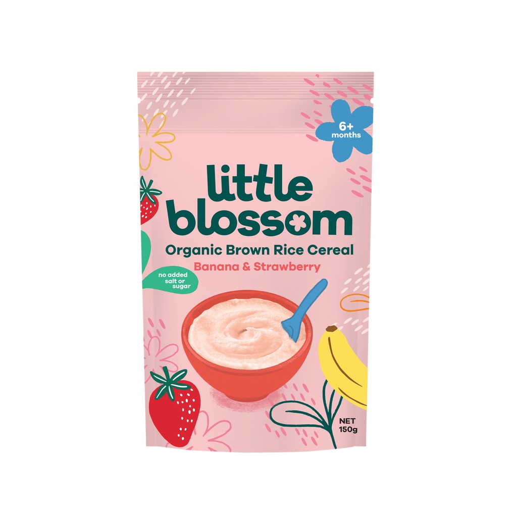 Little Blossom Organic Baby Cereal - Banana Strawberry (150g) | Shopee ...