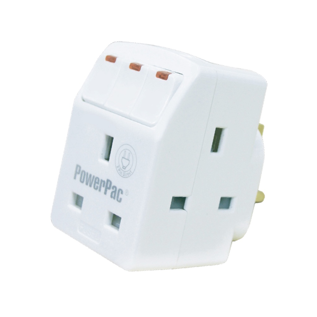 PowerPac Adapter 3 Way With Switch & 2 Pin Direct(PP8733) | Shopee ...