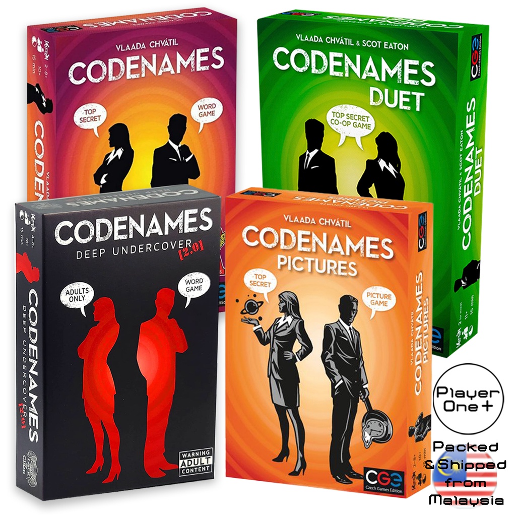 Codenames Base And Duet Pictures Deep Undercover Strategy Word Card ...