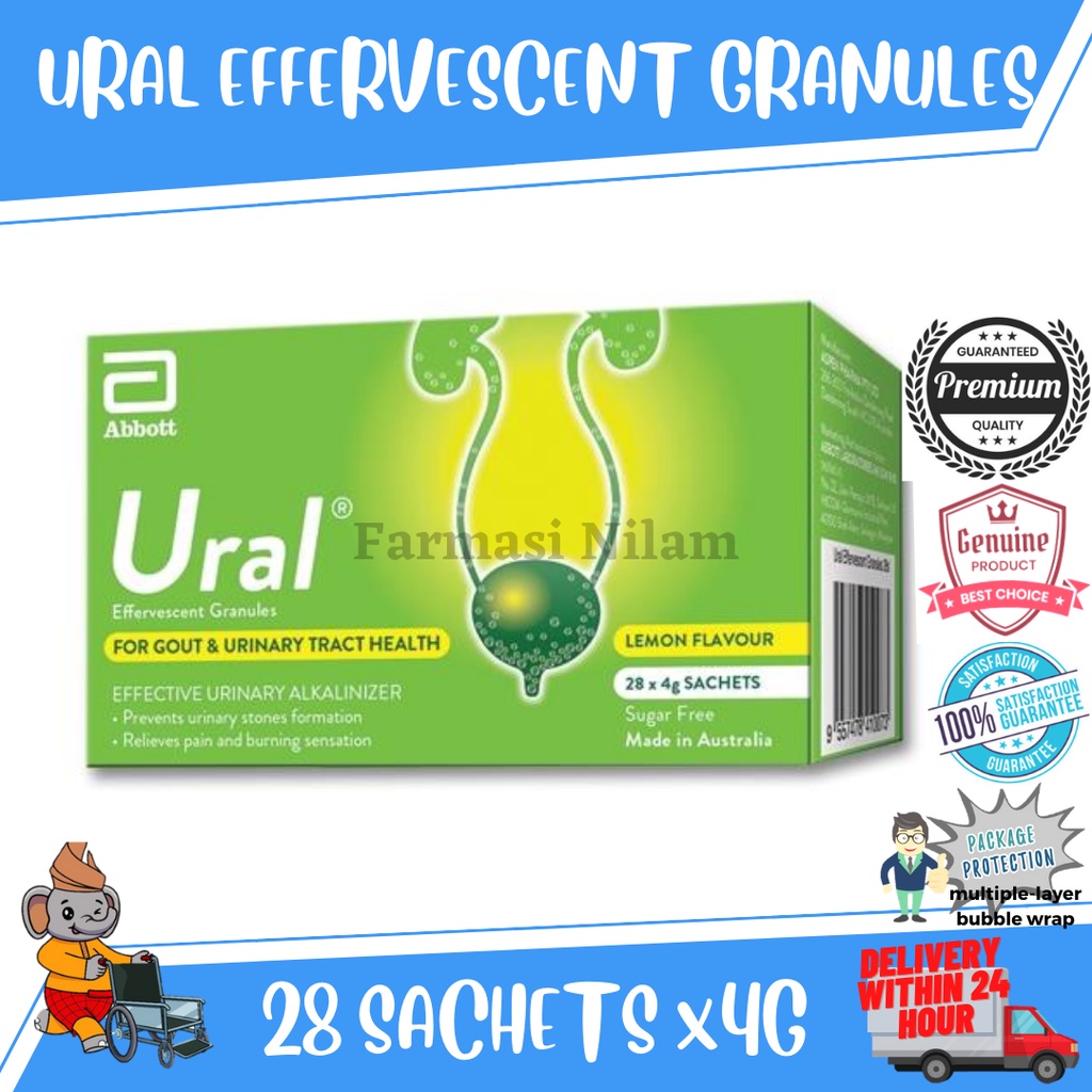 Ural Effervescent Granules lemon flavour (28 x 4g) | Shopee Singapore