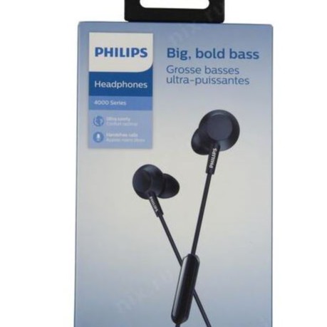 PHILIPS IN-EAR HEADPHONES WITH MIC BLACK TAE 4105 BK/00 | Shopee Singapore