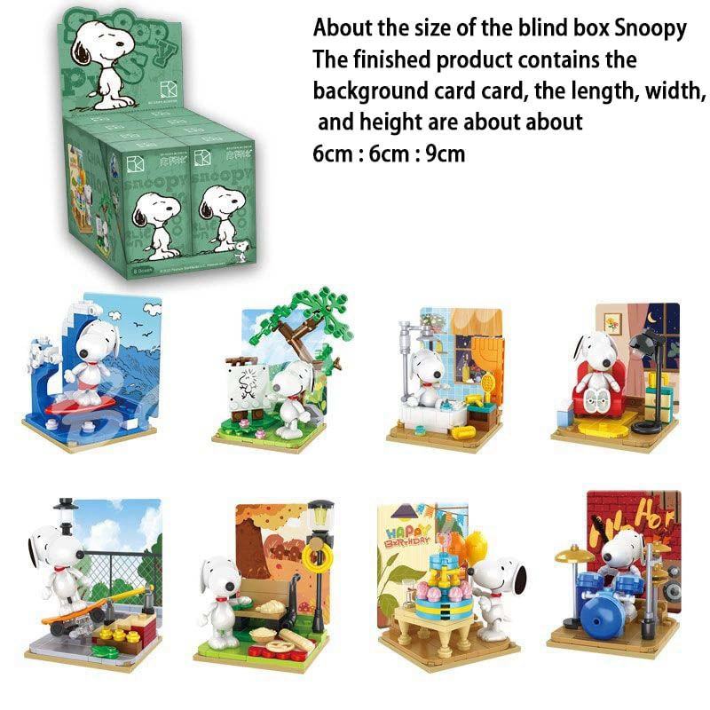 Snoopy Blind Box Random 1 Puzzle Building Blocks Tide Play Doll Desktop ...