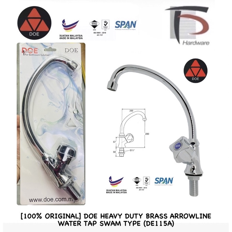 DOE HEAVY DUTY BRASS ARROWLINE WATER TAP SWAM TYPE - PILLAR TYPE ...