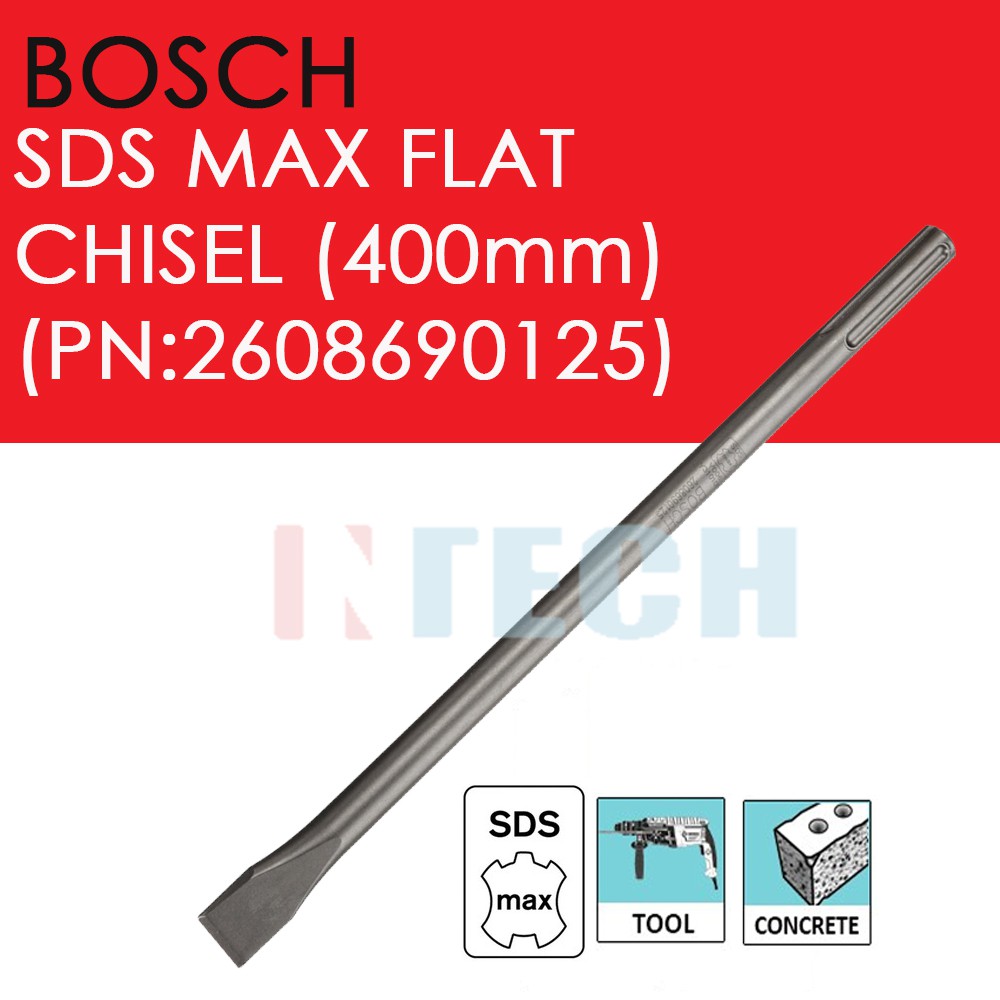 BOSCH 2608690125 SDS MAX FLAT CHISEL 400 x 25 MM | Shopee Singapore