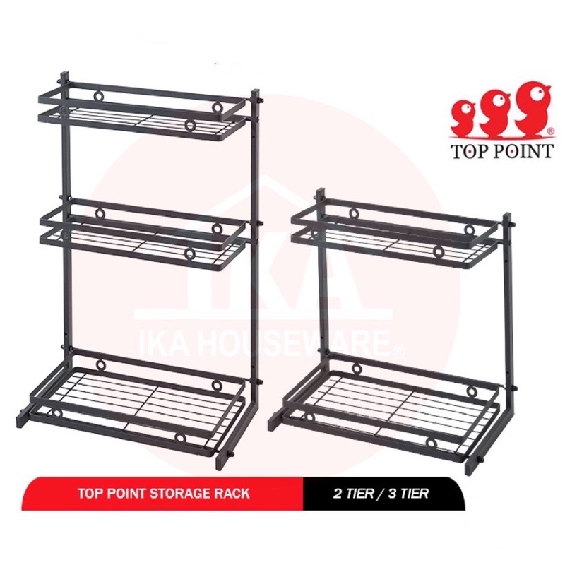 TOP POINT 2Tier / 3Tier Black Storage Rack 3606 / Kitchen Shelf Rack ...