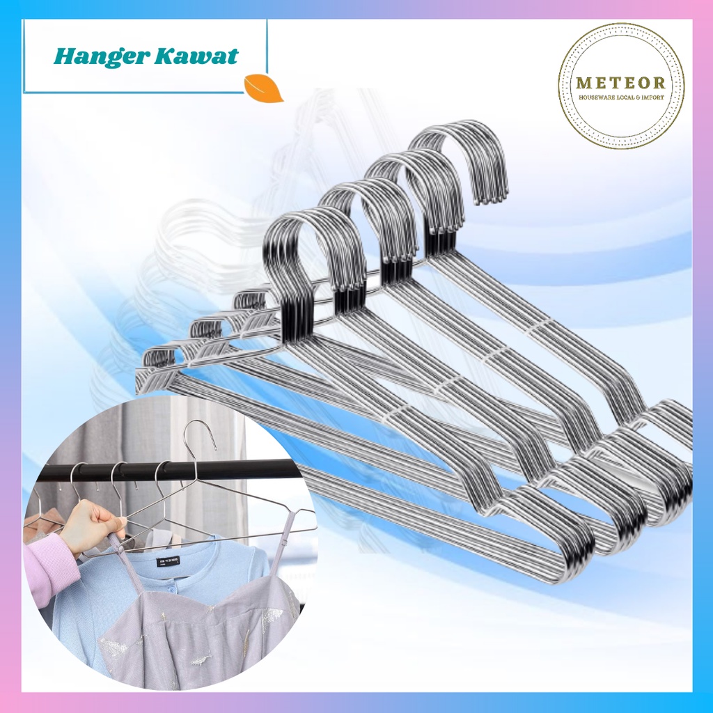 GANTUNGAN Wire Hanger Clothes Pants Skirt Scarf Jacket Hijab Hanger ...