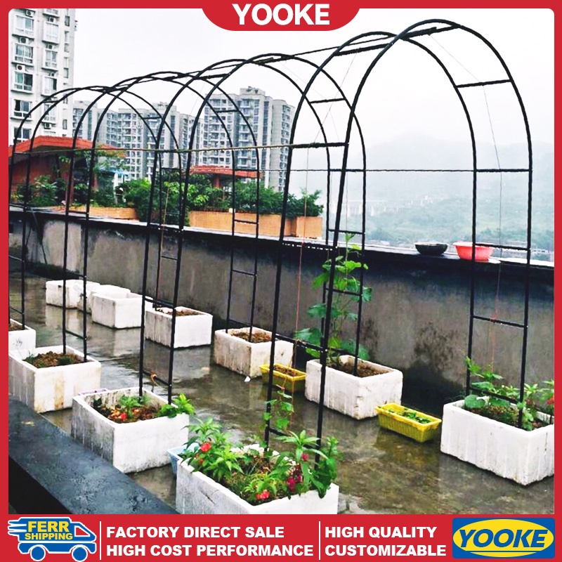 (YOOKE) Iron Arch Door Flower Rack Climbing Vine Rack Climbing Grape ...