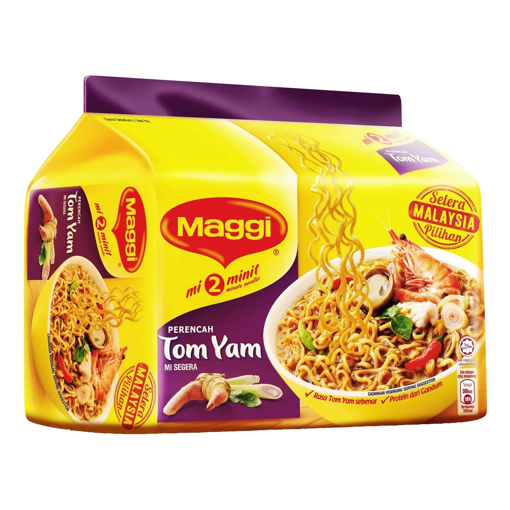 MAGGI Mee Instant Megi - Curry | Chicken | Asam Laksa | Tomyam 1 pack ...