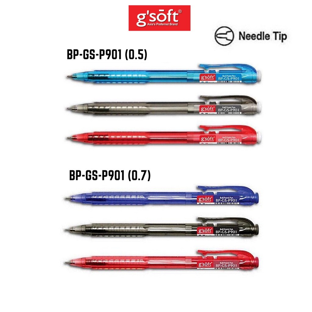 G'soft Retractable Ball Pen BP-GS-P901 0.5mm/0.7mm (1PC) | Shopee Singapore