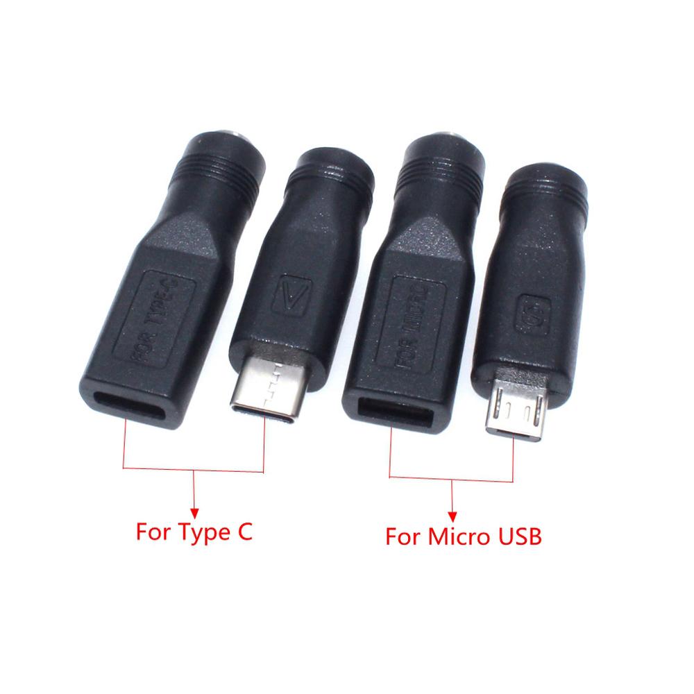 5V DC 5.5*2.1 Power Jack To Micro USB/ Type C Female DC 5.5mmx2.1mm ...